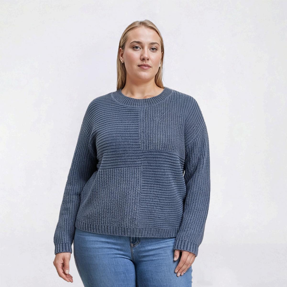 Click here for Plus Size Architect(R) Long Sleeve Crew Neck Cheni... prices